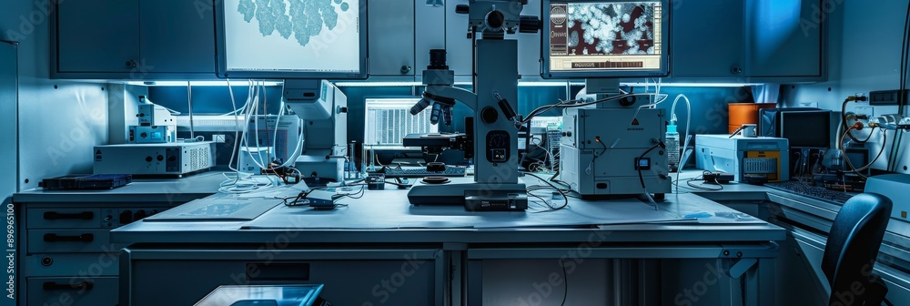 Scanning electron microscope in a physical lab, computer education ...