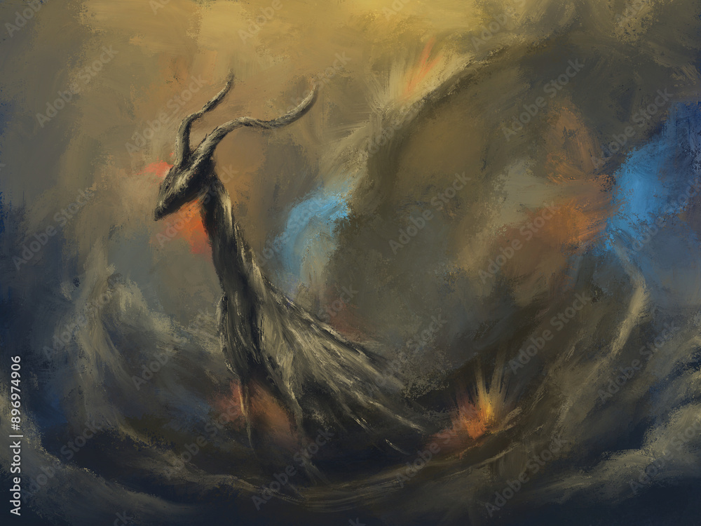 Depiction of the beast from the bottomless pit of Revelation 11. Bible prophecy illustration ...