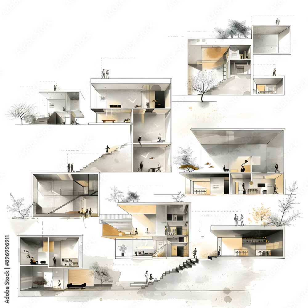 architectural drawings people illustration, top view, human person ...