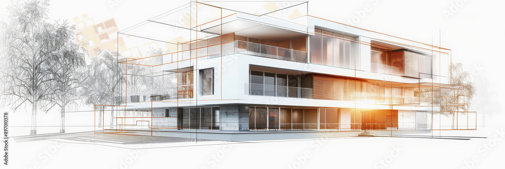 World Architecture Day, architect. A three-dimensional model of a ...