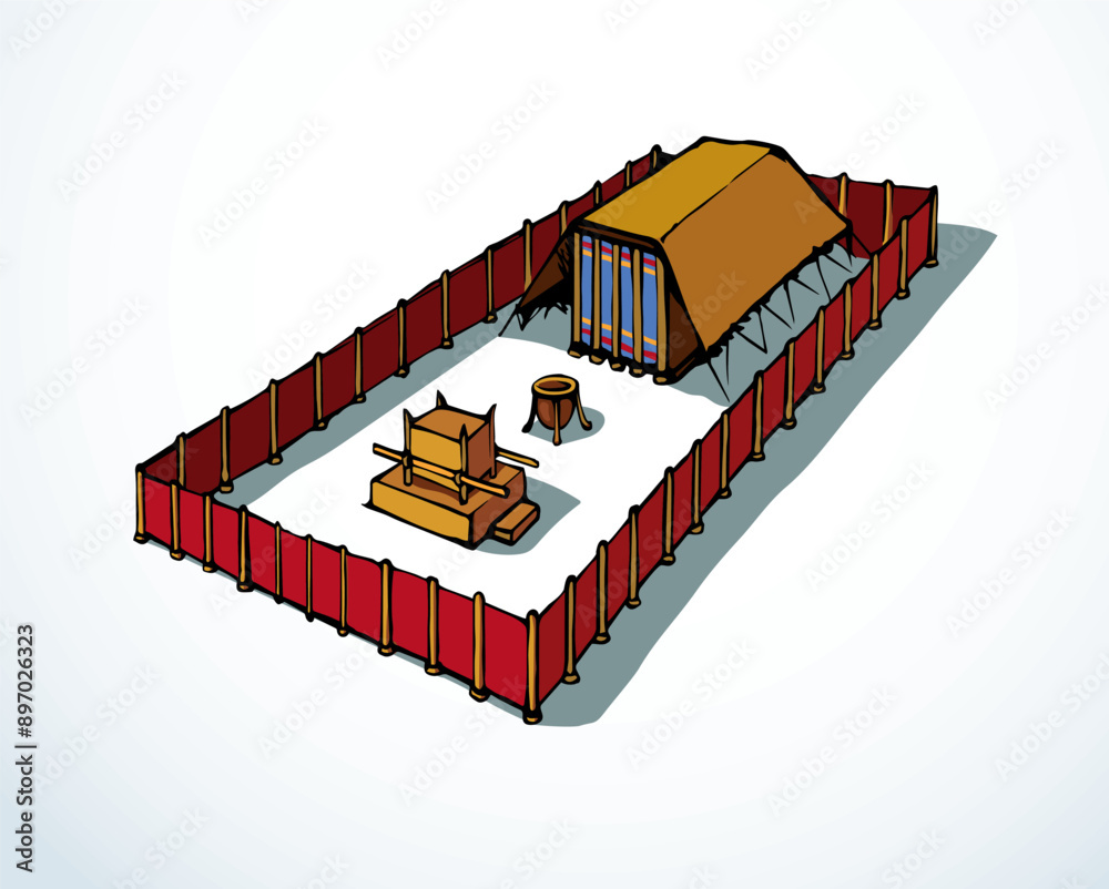 Vector drawing. Tabernacle of Moses in the desert Stock Vector | Adobe ...