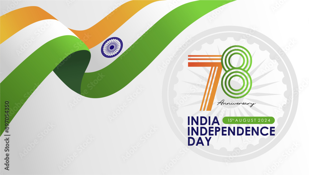 Happy 78th India Independence Day 2024 Greeting Design with 78th Logo ...