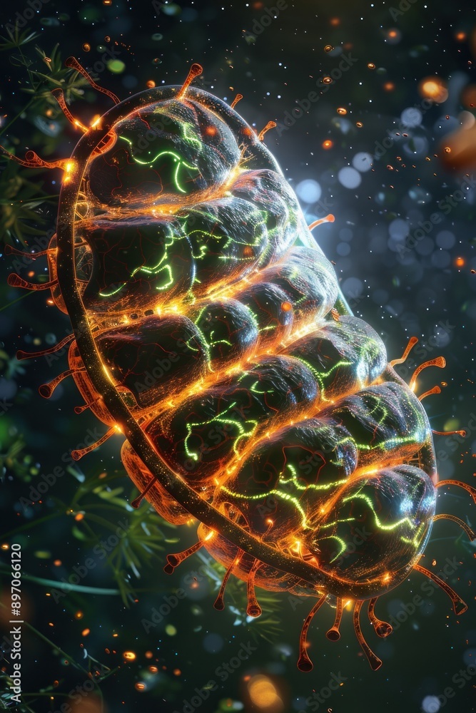 Visualization of a mitochondrion's double membrane structure with ...