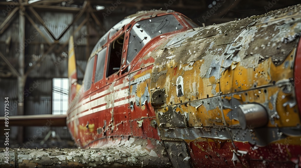 Vintage Aircraft Discovery. Rustic texture background of a barn find ...