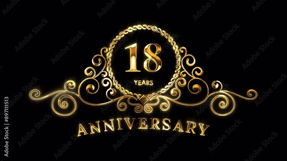 18th Anniversary Celebration. Happy 18 Years Anniversary Animation in ...