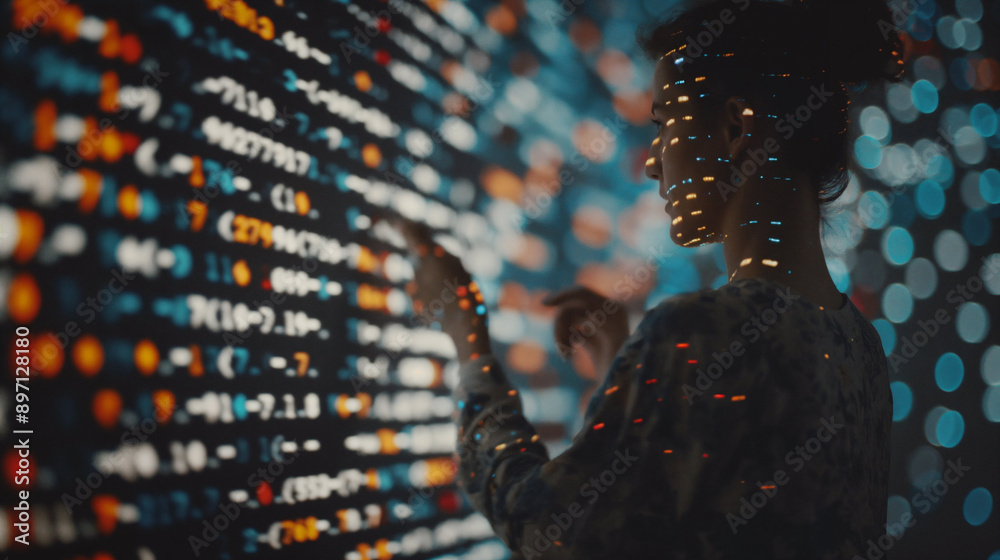 Interactive visualization of AI data creating futuristic, immersive ...