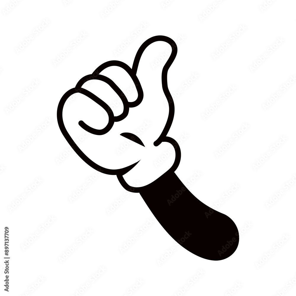 Cartoon thumbs up hand png, gesture line art illustration, transparent ...