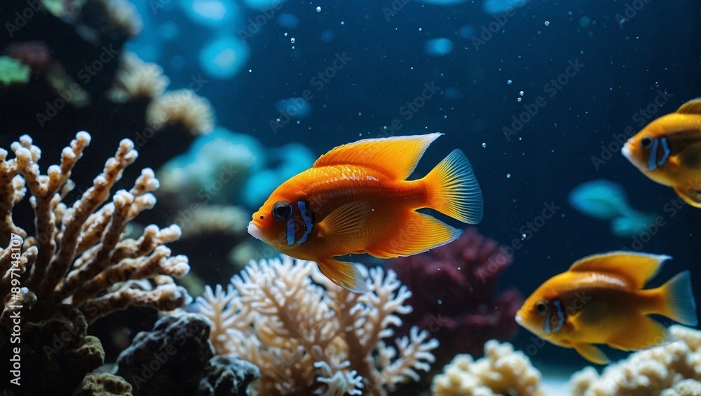 High contrast stock photo of aquarium fish in HD 4K wallpaper Stock ...