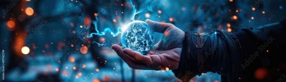 The art of sorcery, showcased in magazine photography style, with a ...