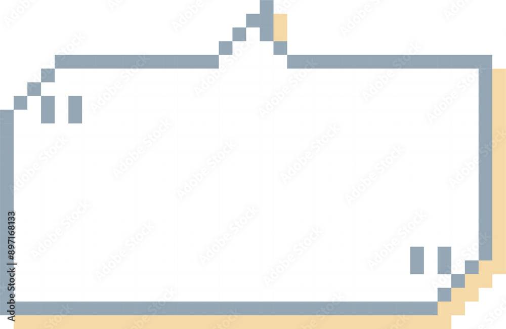 8bit retro game pixel speech bubble balloon with quotation marks, icon ...