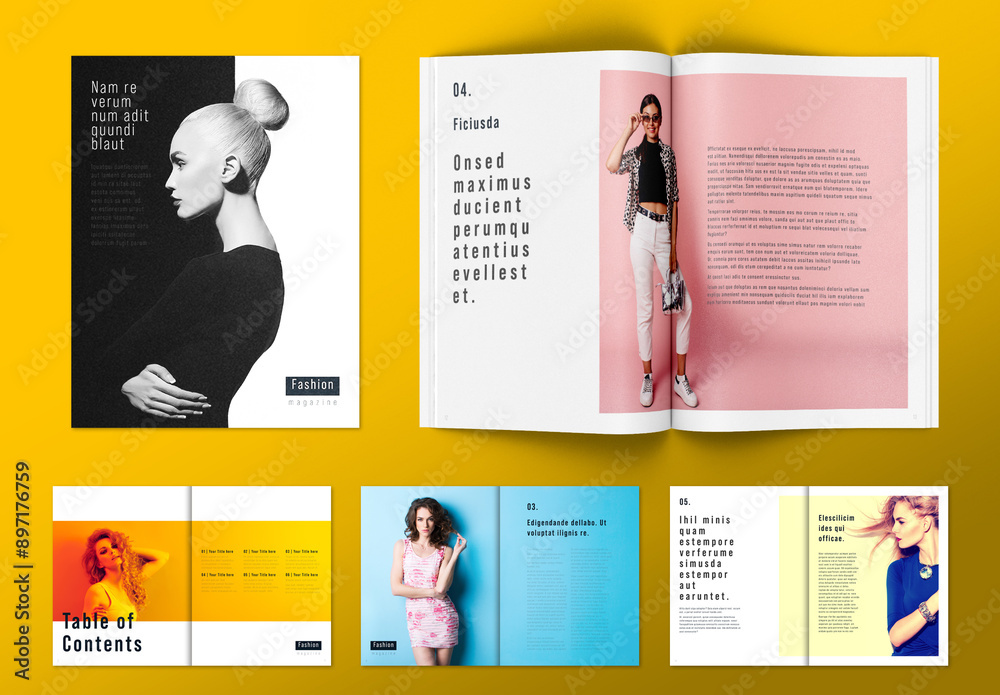 Minimalist Magazine Layout Stock Template | Adobe Stock