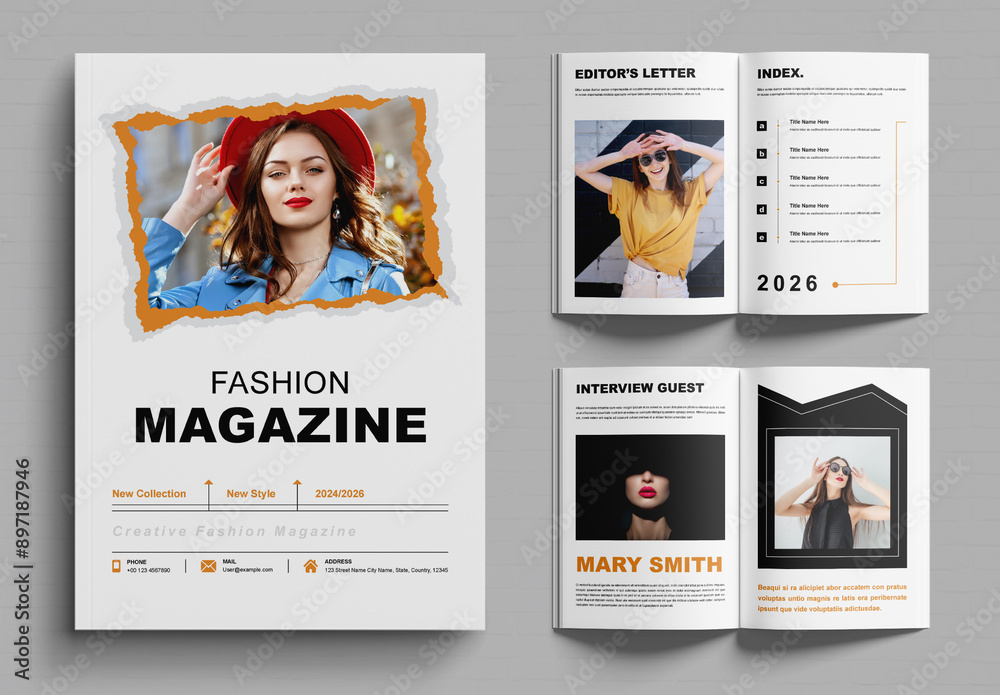 Creative Fashion Magazine Stock Template | Adobe Stock