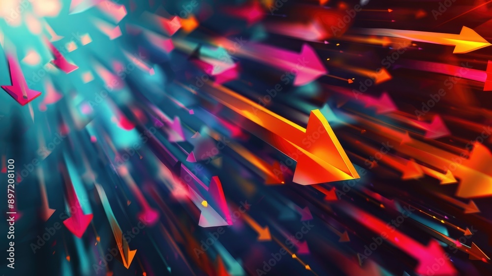 Multiple arrows converging towards a single point, representing focus ...