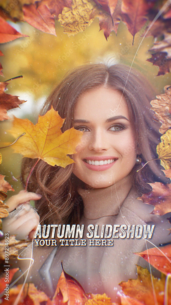 Autumn Slideshow. Vertical Stories Opener for Social Media. Stock ...