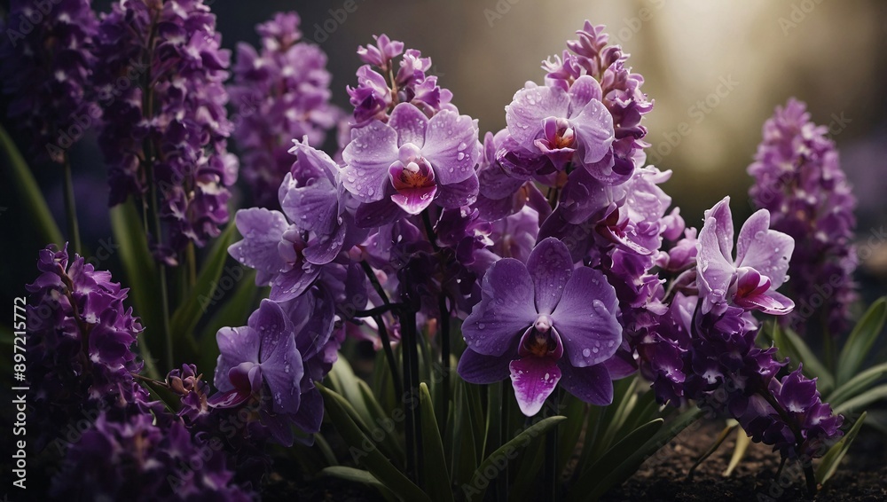 Lavender orchids cluster HD 4K wallpaper Stunning floral composition in high-resolution - high ...