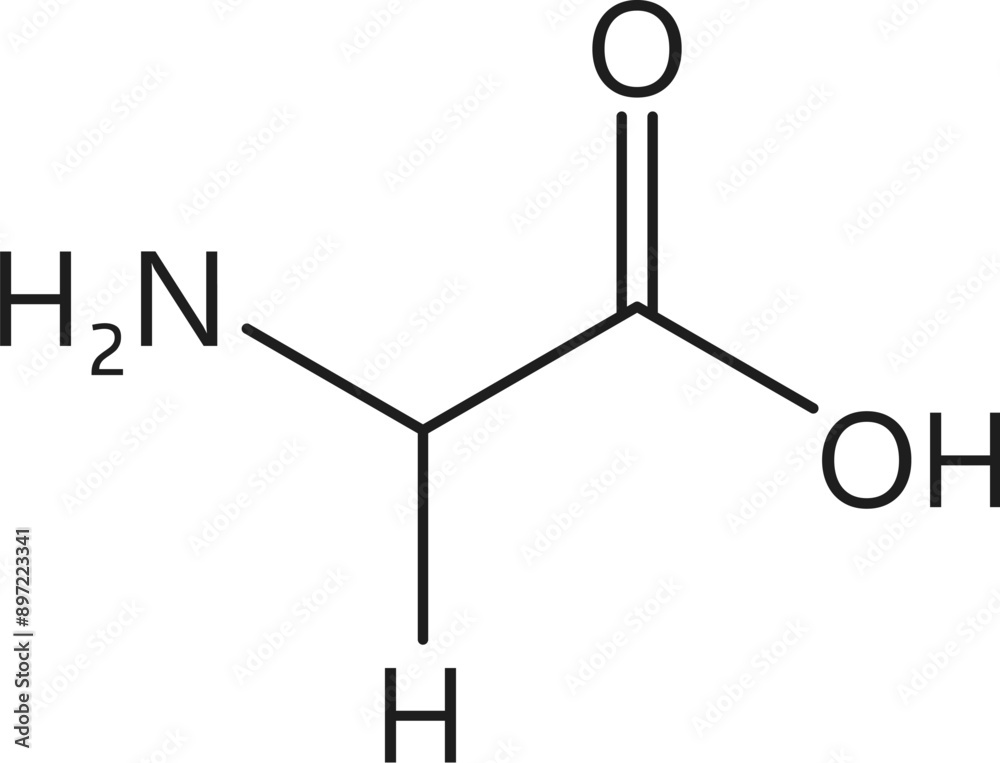 Glycine, amino acid chemical molecule and essential chain structure ... Glycine, amino acid chemical molecule and essential chain structure ...