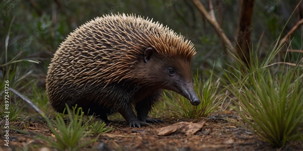 Tachyglossus aculeatus - Short-beaked Echidna in the Australian bush ...