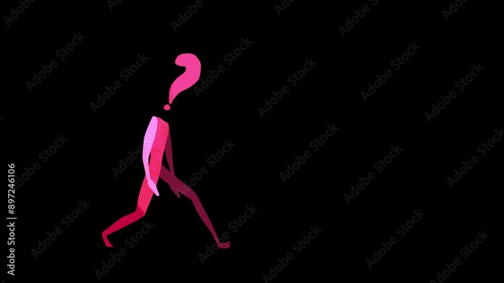 2d animation walking cycle, being different with question mark instead ...