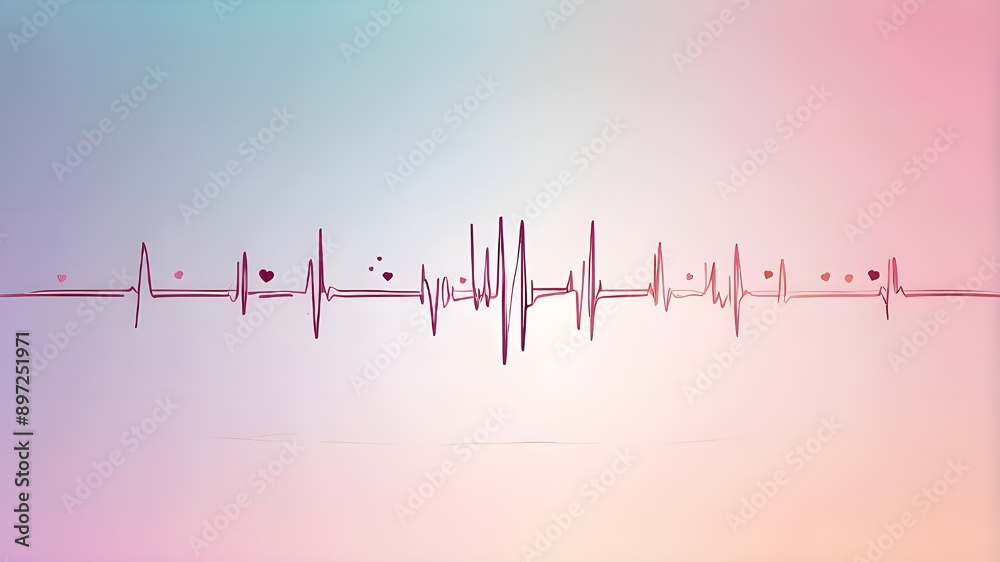 simple backdrop with a symmetrical ECG line pattern and weak medical ...