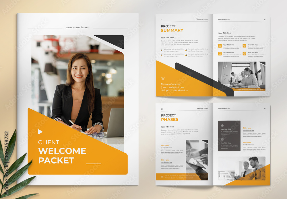 Welcome Client Packet Magazine Layout Stock Template | Adobe Stock
