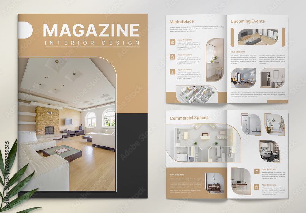 Interior Design Magazine Stock Template | Adobe Stock