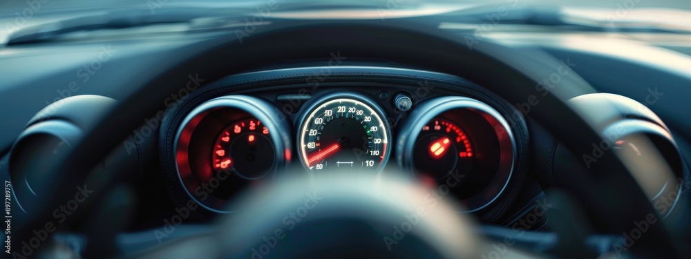 Car Dashboard with Digital Speedometer, Modern Minimalist Dashboard ...