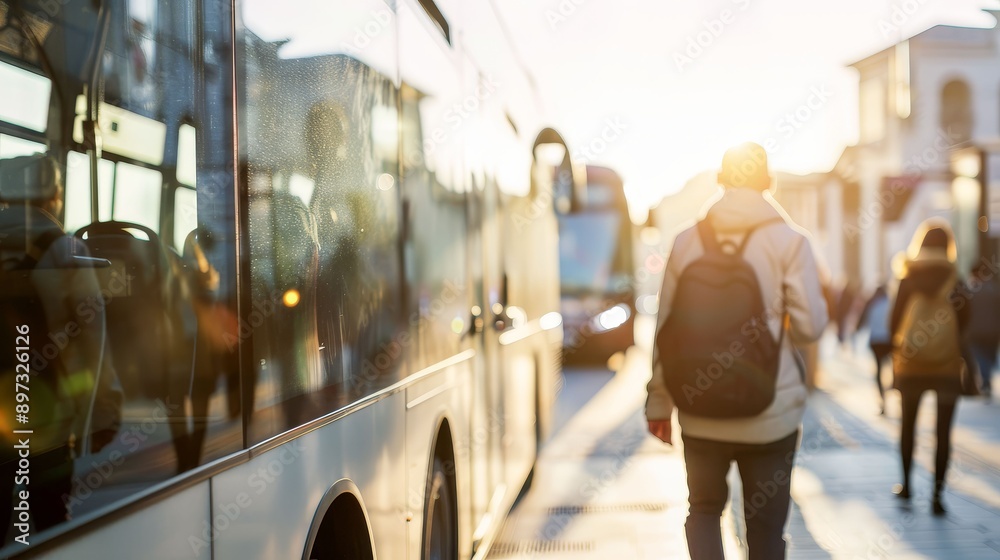 People boarding a bus for a city tour, travel, public transport, Stock ...