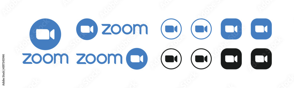 Vetor de Zoom camera icon - popular application for video ...