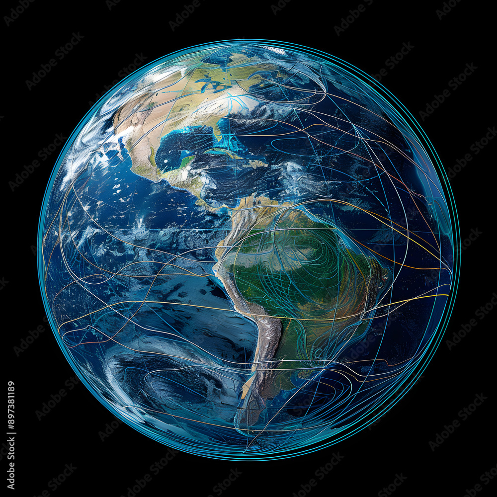 Foto de Global Navigation: Visualizing Earth's Lines of Longitude and ...