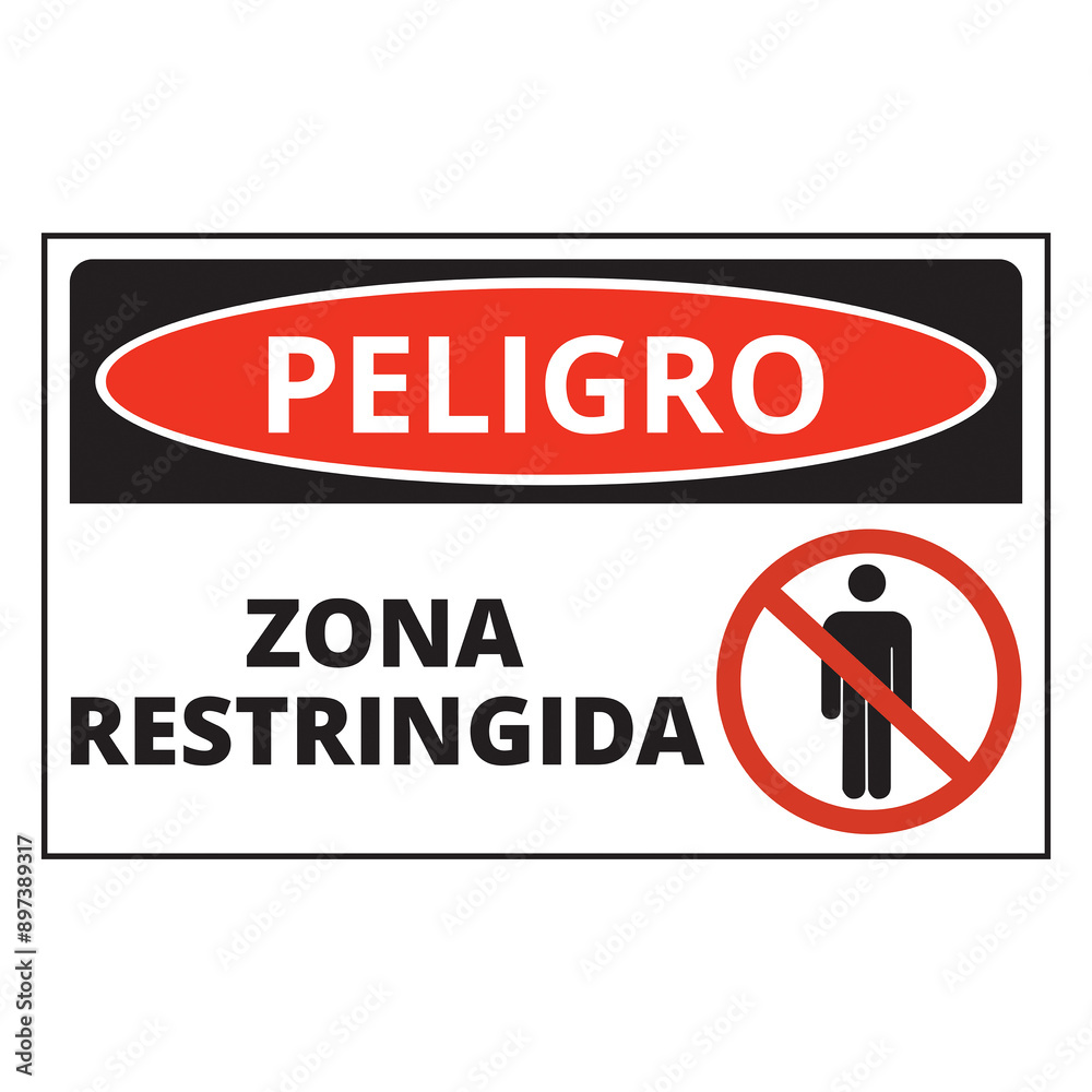 Cartel de peligro zona restringida. Solo personal autorizado. Fondo ...