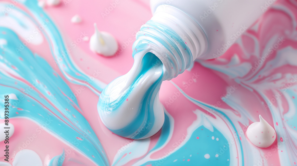 Beautiful close-up photo of a tube of toothpaste with toothpaste ...