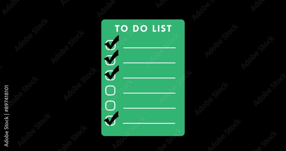 animated illustration of Checklist suitable for Concept of Survey, quiz ...