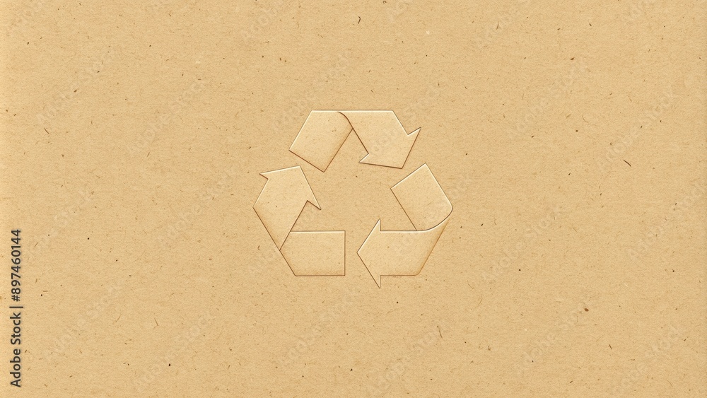 Illustration of a simple brown recycled paper background with an ...