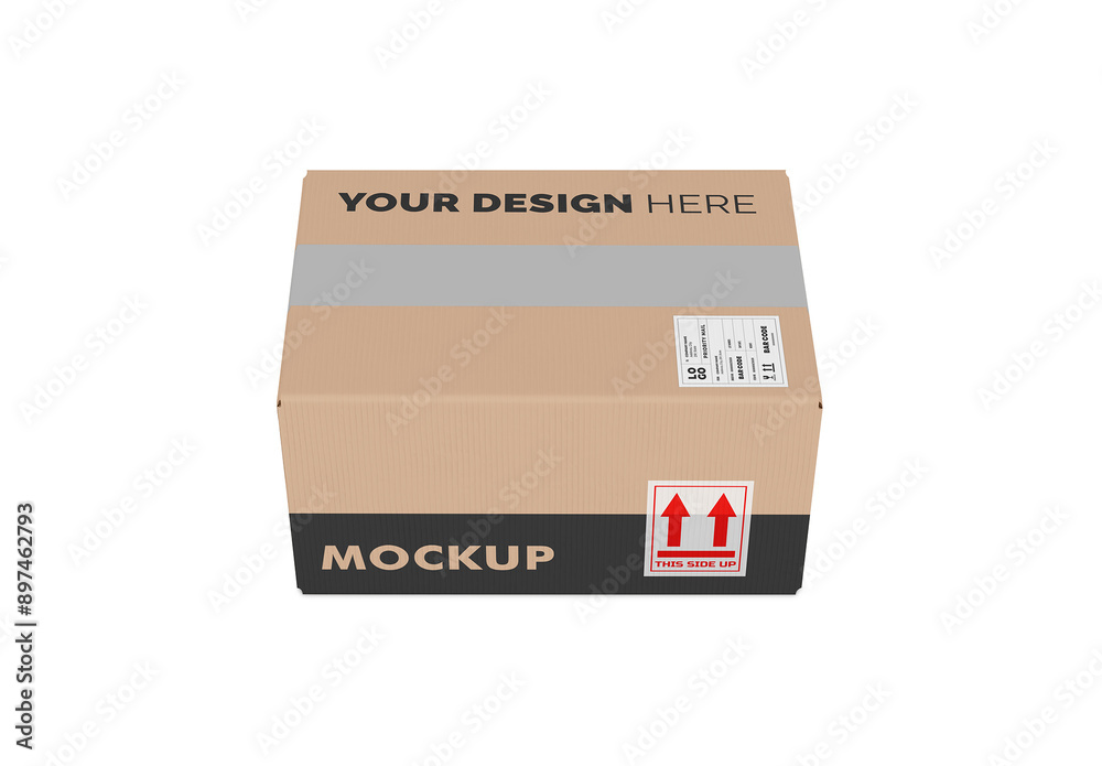 Cardboard Box Mockup Stock Template | Adobe Stock