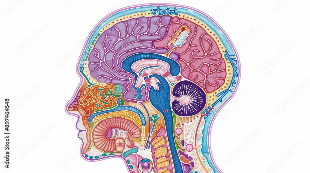 A detailed illustration of the endocrine feedback mechanisms, showing ...