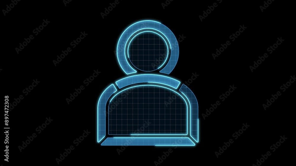 User account icon motion animation, continuous seamless loop from 1 to ...