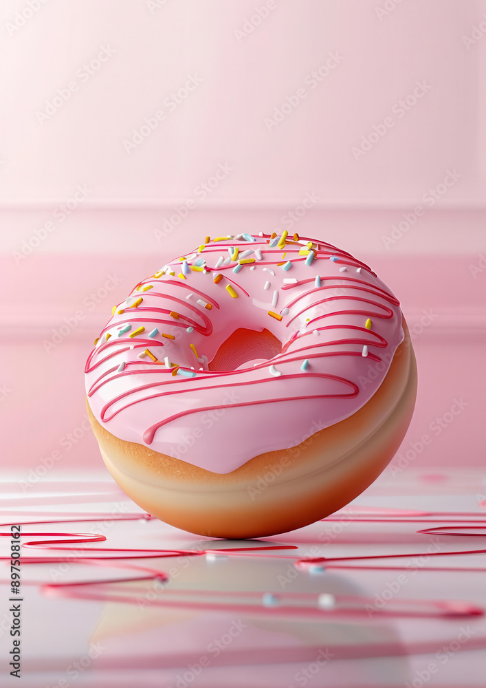 Old-fashioned donut flat design side view classic bakery theme. Stock ...