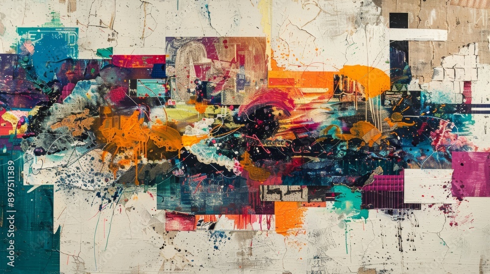 chaos collage art, embrace unpredictability with a bold chaos collage ...