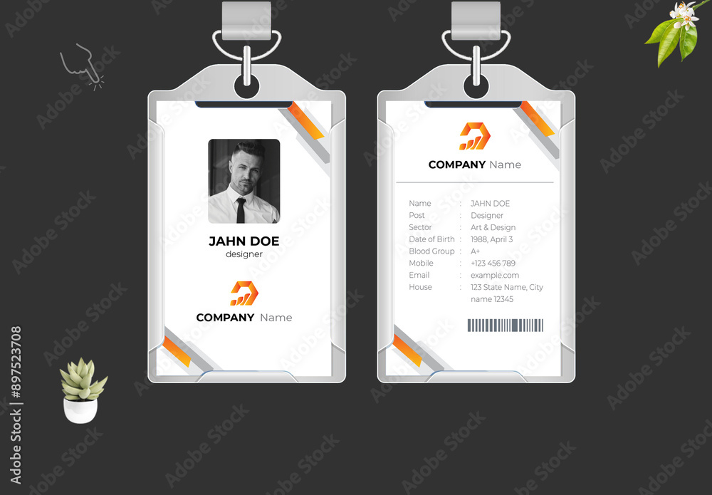 Identity Card Layout Stock Template | Adobe Stock