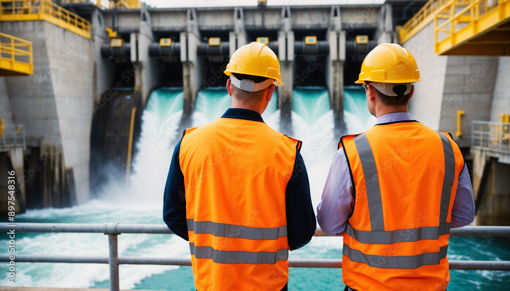 Professional Engineers Monitoring Hydroelectric Dam Operations and ...