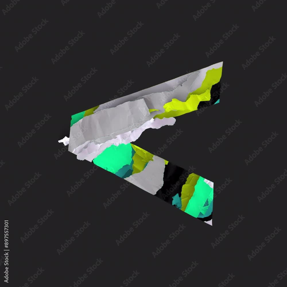 Vídeo do Stock: Animated shredded paper style arrow symbol with ...