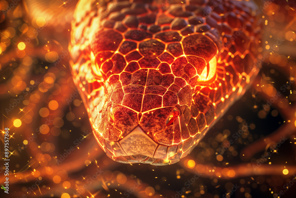 year of the snake background, snake wallpaper made of red electrical ...