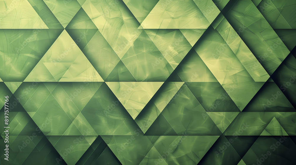 fondo abstracto color verde con figuras geometricas de triangulos y ...