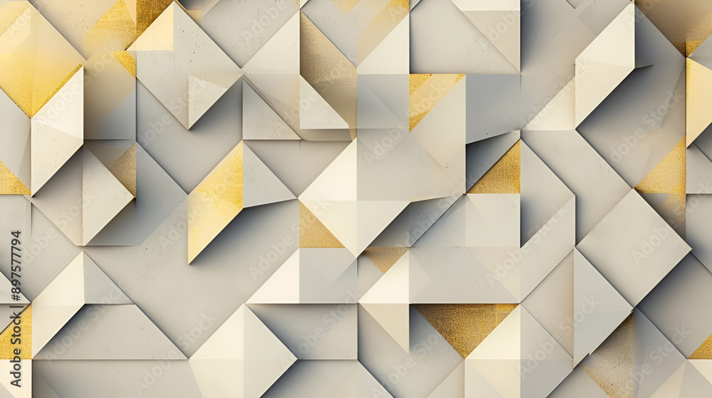 concepto de figuras geometricas en color beige y dorado triangulos en ...