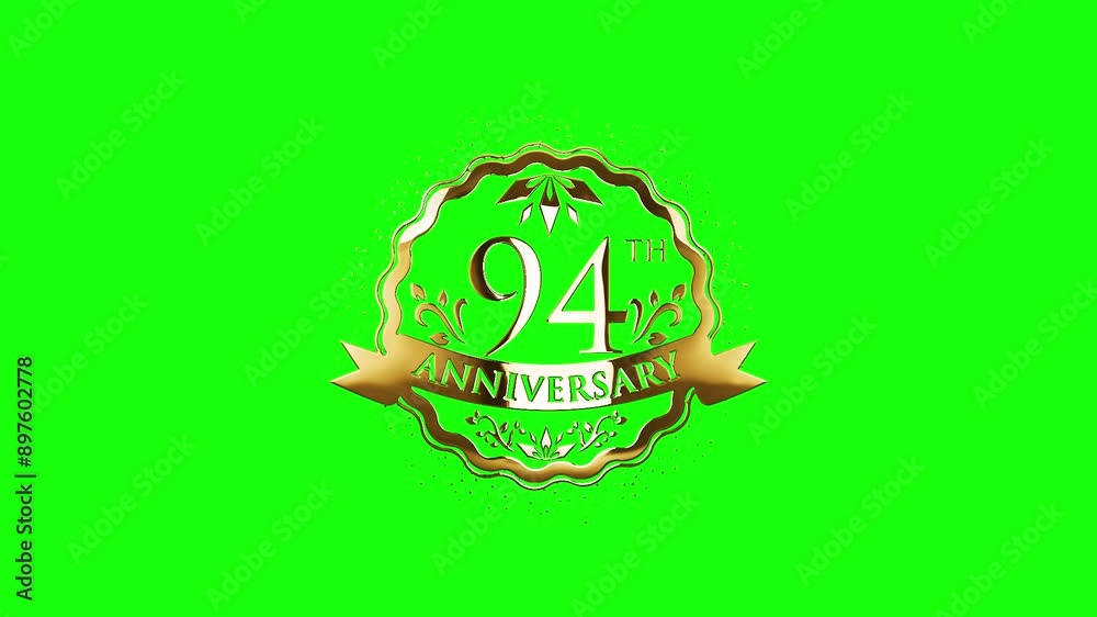94th Anniversary, Happy 94th Anniversary Greetings In Golden Letters ...
