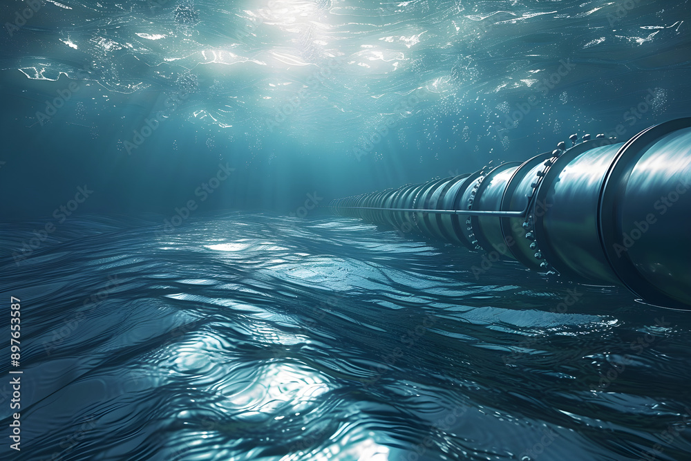Underwater gas pipeline, conveying climate risks and marine pollution ...