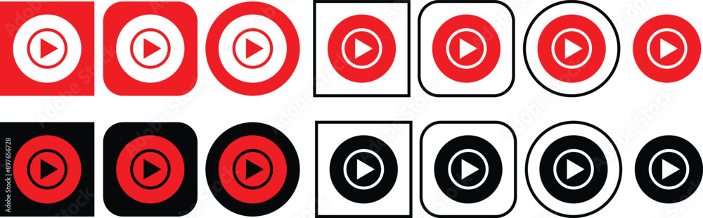 YouTube Music mobile app icon in flat line set. logo Listen on youtube ...