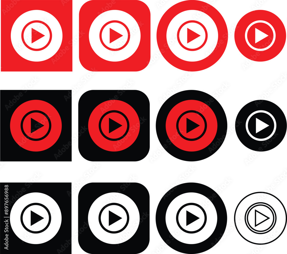 YouTube Music mobile app icon in flat line set. logo Listen on youtube ...