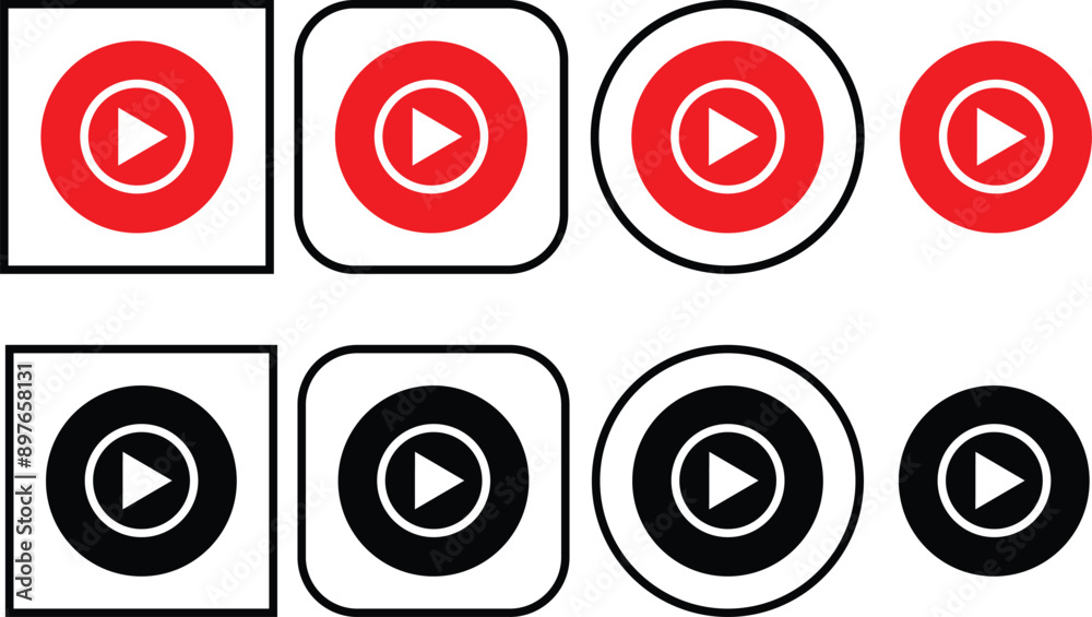 YouTube Music mobile app icon in flat line set. logo Listen on youtube ...