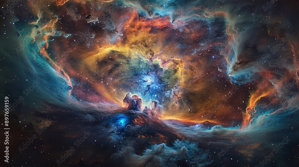 Ethereal depiction of a planetary nebula, with its colorful and ...